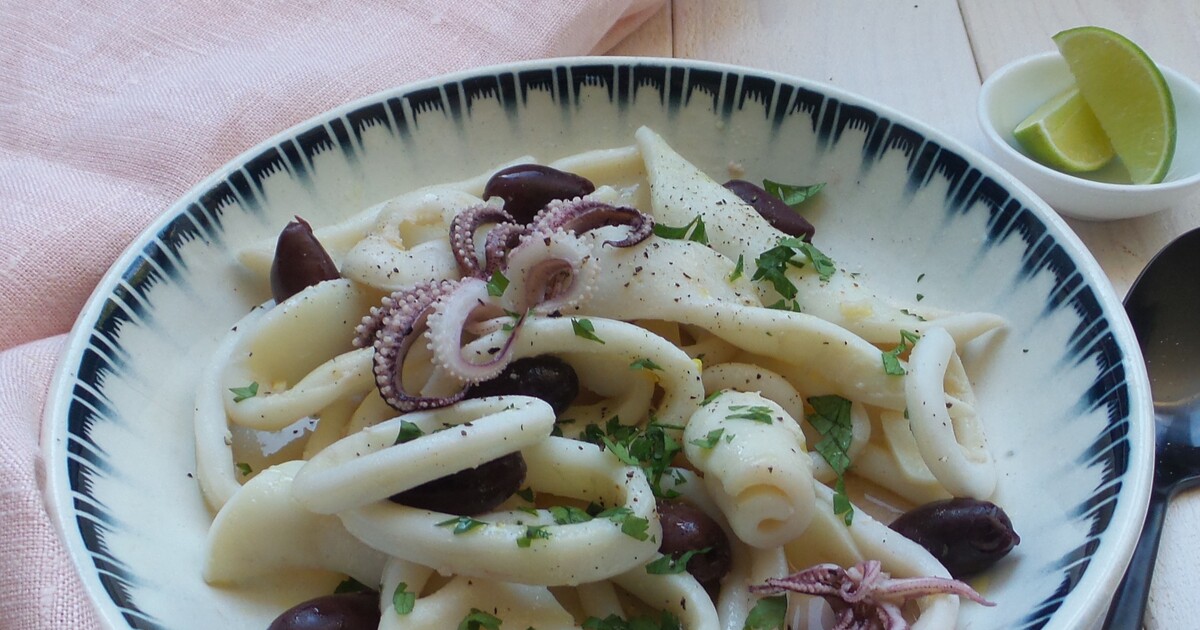 Inktvis salade | Visrecepten.nl